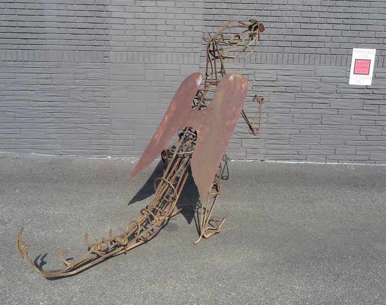 Outdoor Metal Dinosaur Sculpture at 1stDibs