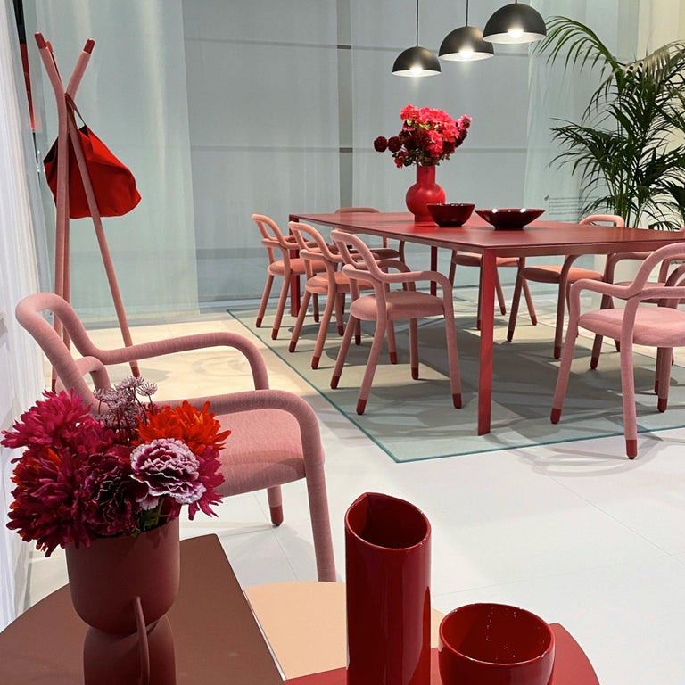 Outdoor Glass Dining Table in Lacquered Metal Frame For Sale at 1stDibs