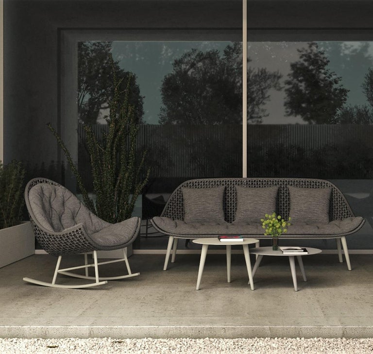 Outdoor Rocking Chair in Open Wicker Weave For Sale at 1stDibs