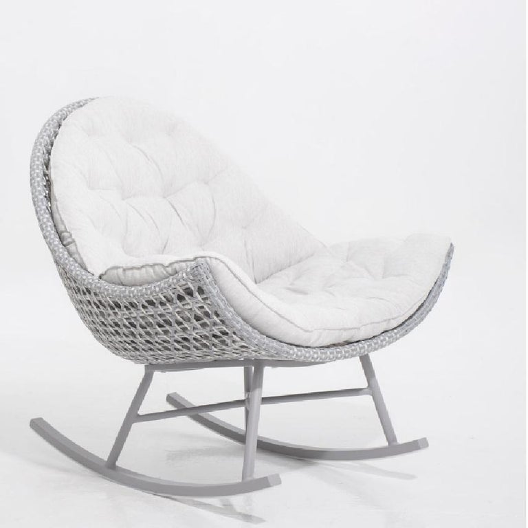 Outdoor Rocking Chair in Open Wicker Weave For Sale at 1stDibs
