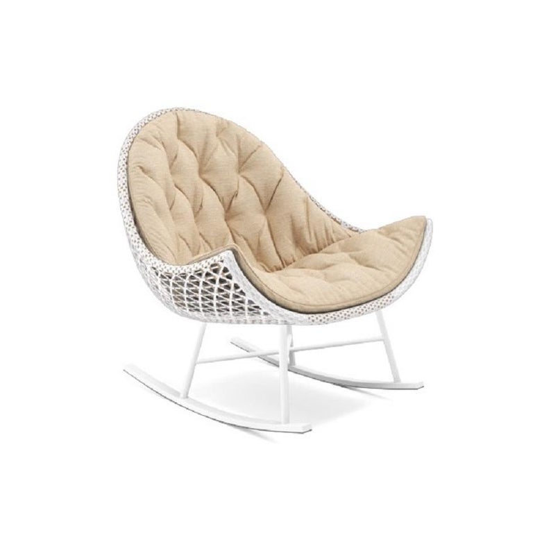 Outdoor Rocking Chair in Open Wicker Weave For Sale at 1stDibs