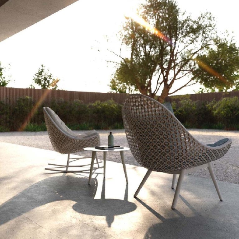 Outdoor Rocking Chair in Open Wicker Weave For Sale at 1stDibs