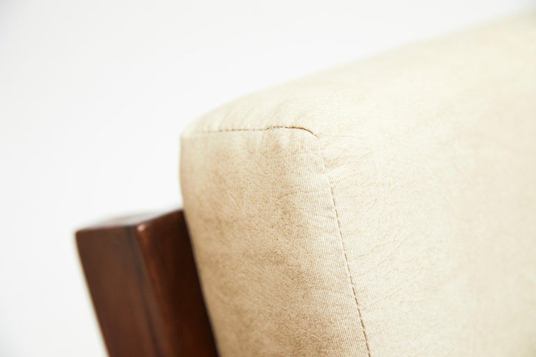 Midcentury Modern Rocking Chairs in Hardwood and Cream Aqua Block ...