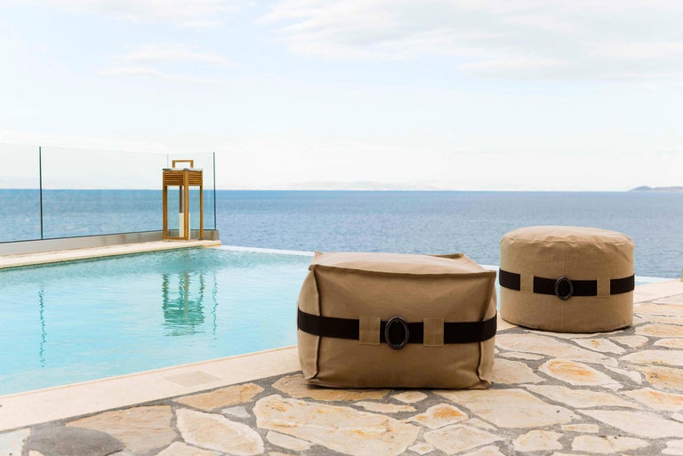 Outdoor Soft Chaise Lounge and Ottoman in Custom Colors For Sale at 1stDibs