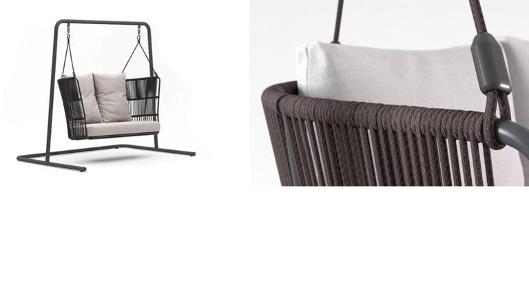 Outdoor Swinging Sofa with Custom Rope and Fabric Colors For Sale at ...