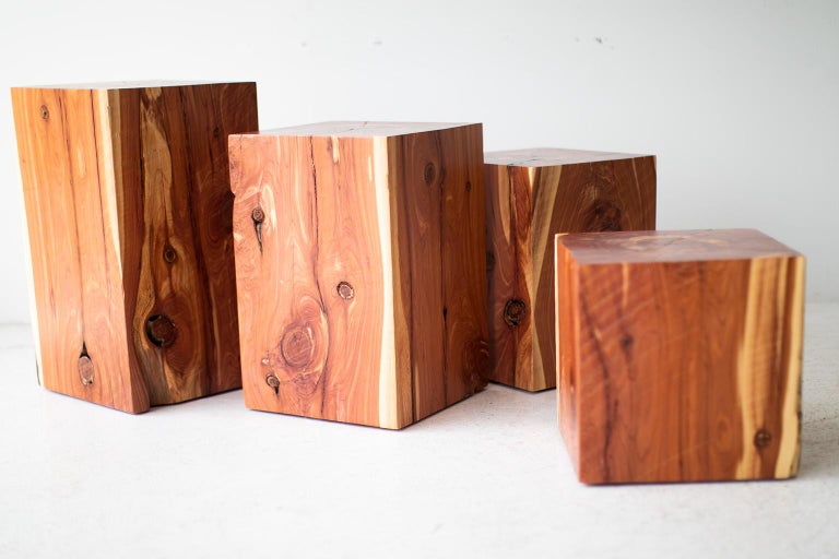 Outdoor Wood Side Table For Sale at 1stDibs