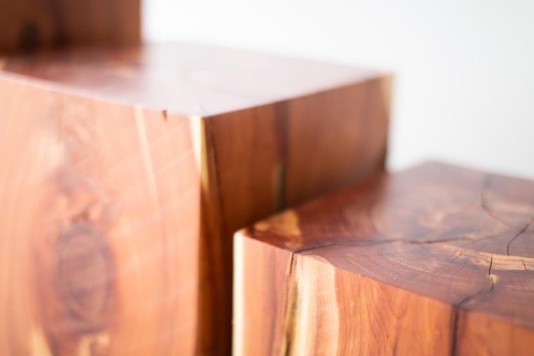Outdoor Wood Side Table For Sale at 1stDibs