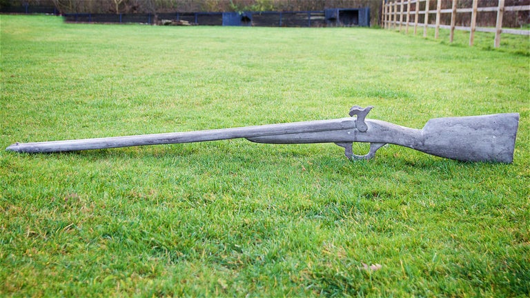 Oversize Wooden Double Barrel Shotgun Shop Sign at 1stDibs