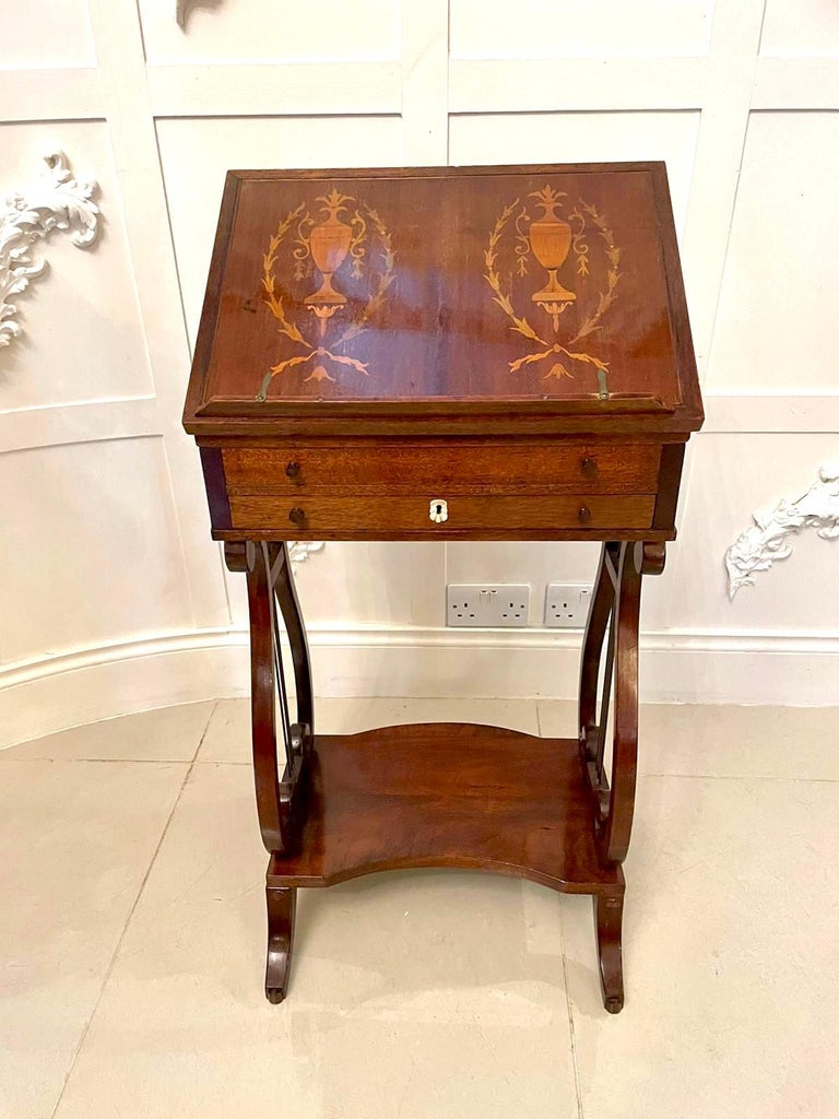 Outstanding Quality Antique Edwardian Inlaid Mahogany Reading Table For ...