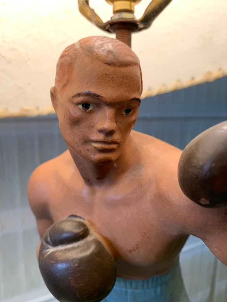 Outstanding Antique Boxer Table Lamp at 1stDibs | boxer lamp, boxing lamp
