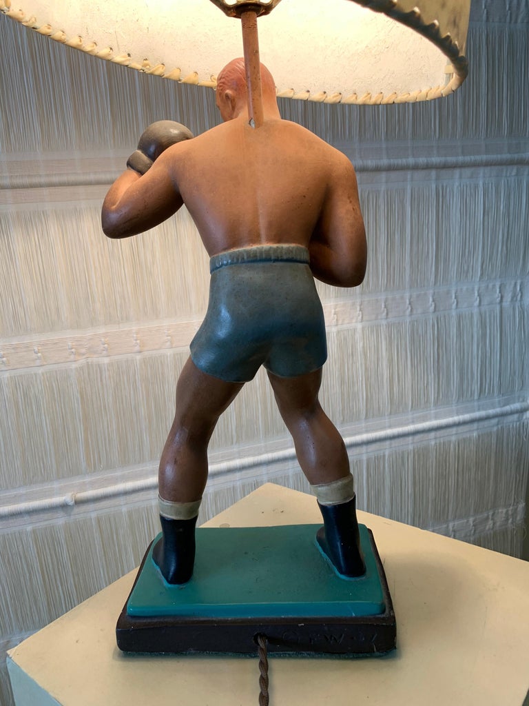 Outstanding Antique Boxer Table Lamp at 1stDibs | boxer lamp, boxing lamp