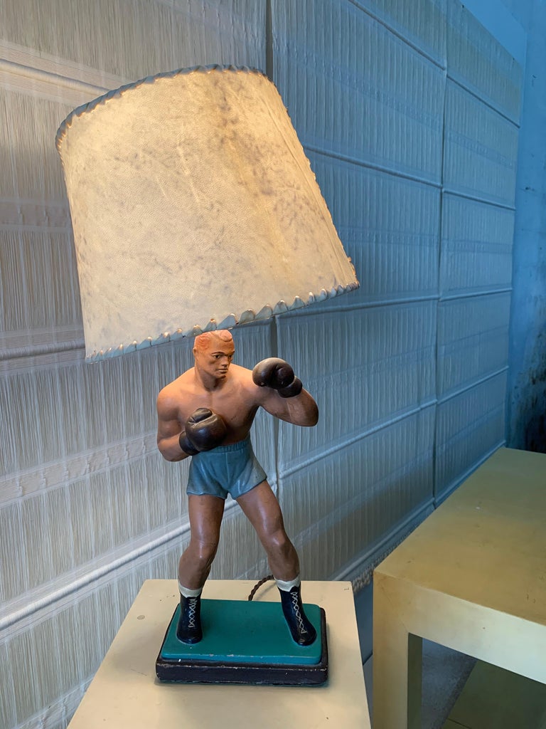 Outstanding Antique Boxer Table Lamp at 1stDibs | boxer lamp, boxing lamp