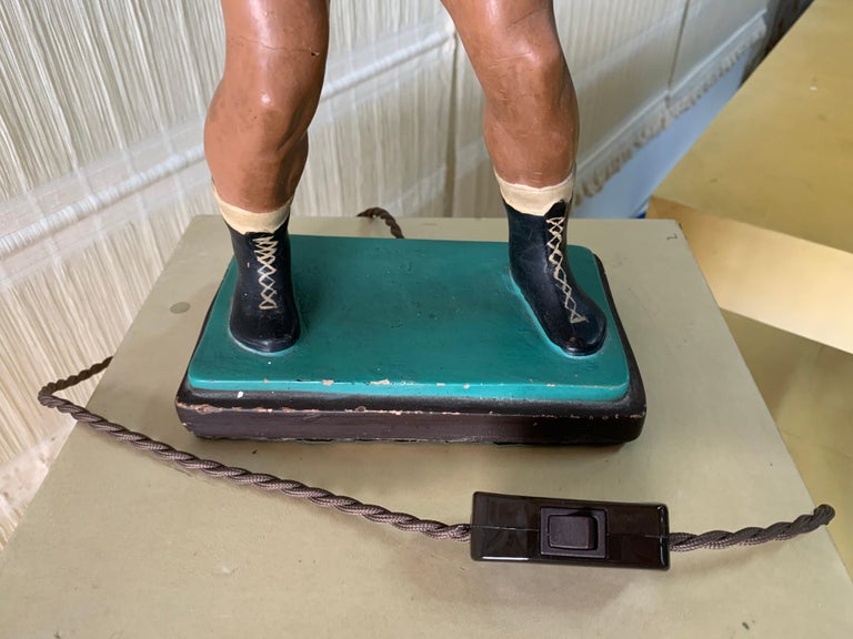 Outstanding Antique Boxer Table Lamp at 1stDibs | boxer lamp, boxing lamp