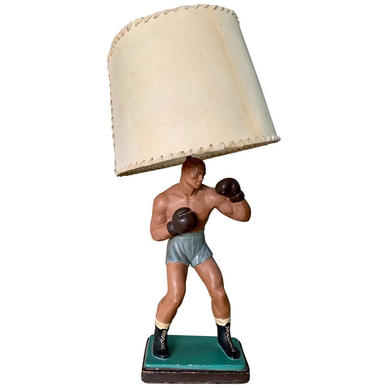 Outstanding Antique Boxer Table Lamp at 1stDibs | boxer lamp, boxing lamp