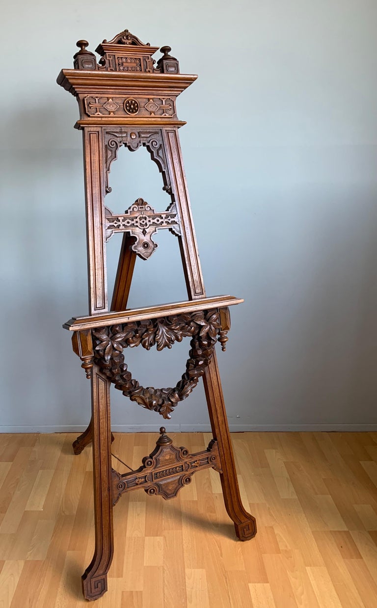 Outstanding Antique Studio or Gallery Easel / Painting Display Stand ...
