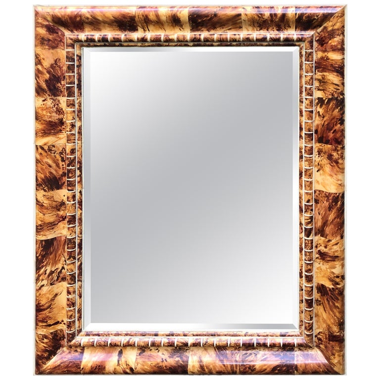 Outstanding Custom Faux Painted Tortoise Shell Mirror at 1stDibs