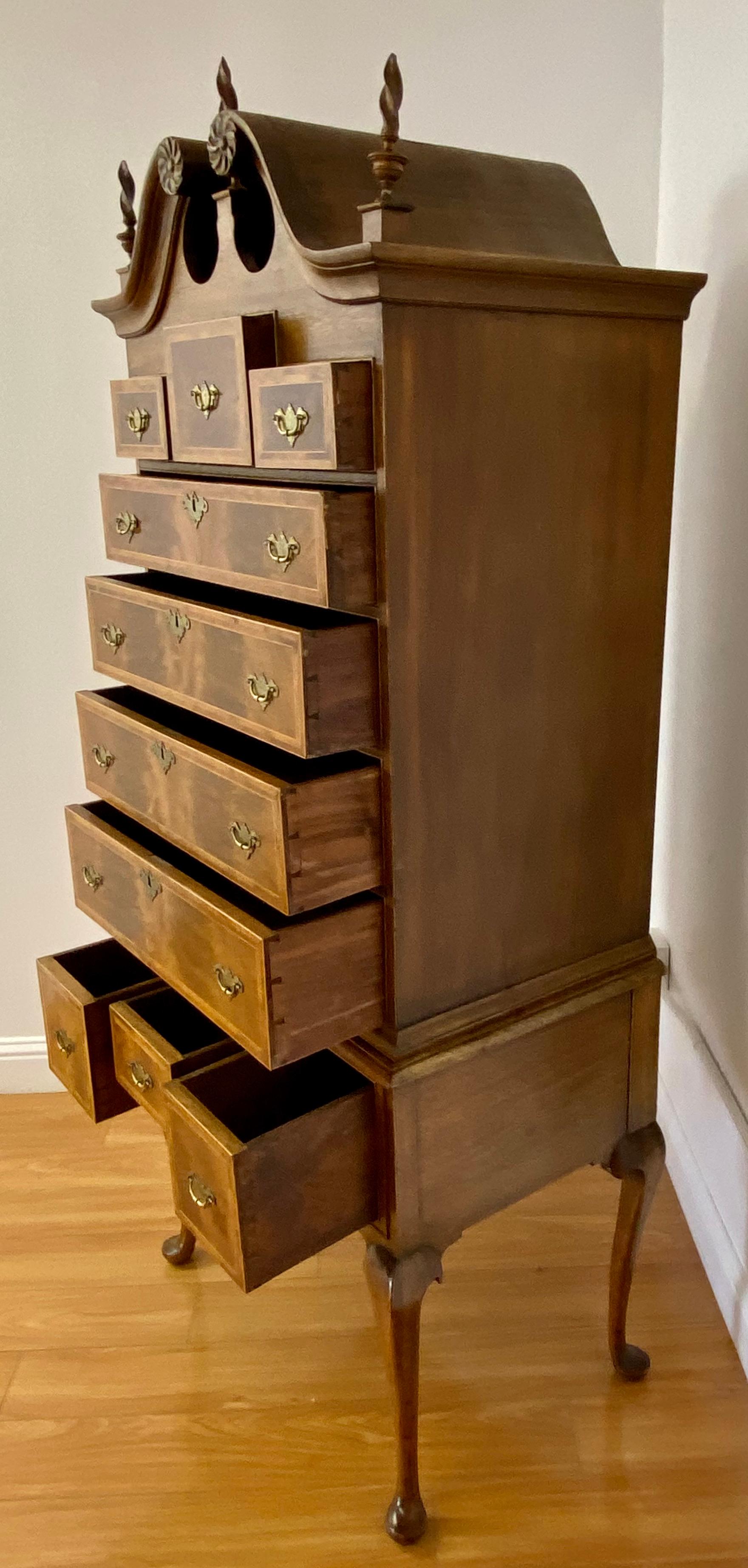 Outstanding English Mahogany Chippendale Style Highboy, C.1900 For Sale ...