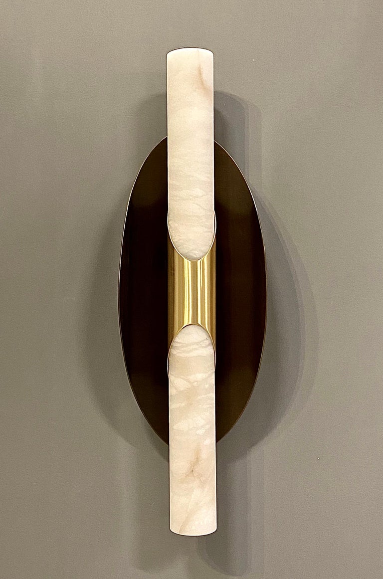 Outstanding Italian Alabaster Wall Sconce "Manta" For Sale at 1stDibs