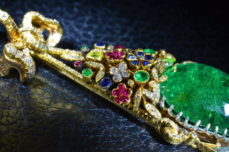 Outstanding Multi-Gem Pendant Brooch by Frederic Boucheron, circa 1890 ...