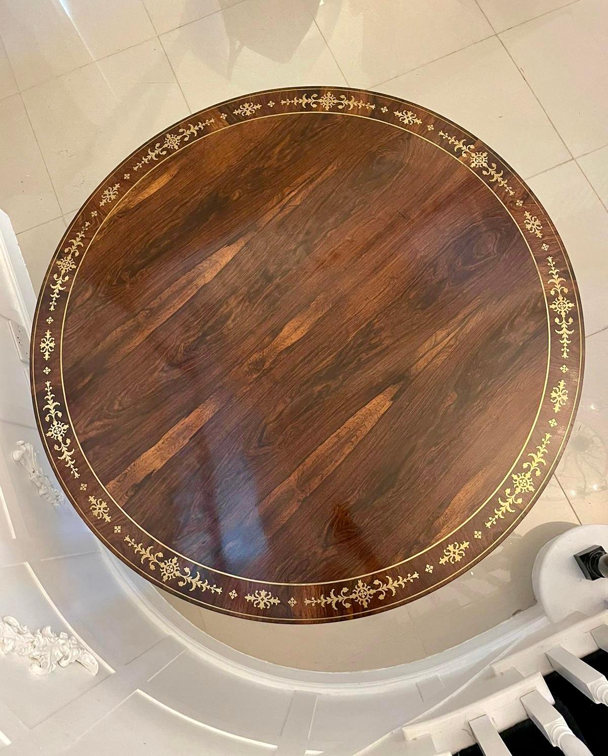 Outstanding Quality Antique Regency Brass Inlaid Rosewood Centre/Dining ...
