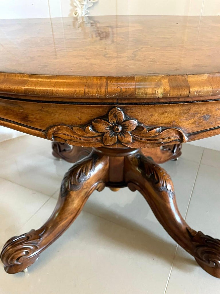 Outstanding Quality Antique Victorian Large Carved Burr Walnut Centre ...