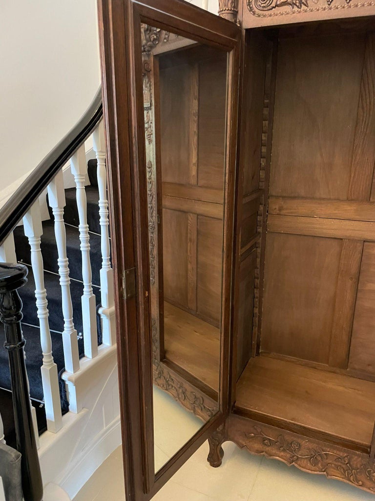 Outstanding Quality Antique Victorian Large Carved Oak Wardrobe at 1stDibs