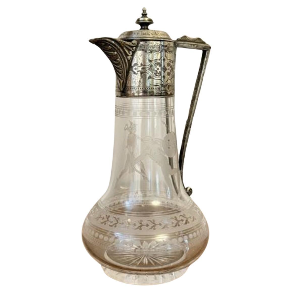 Outstanding quality antique Victorian silver plated claret jug by John ...