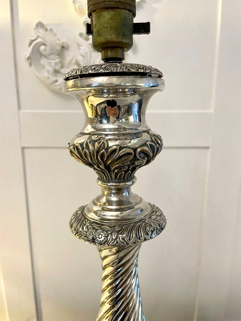 Outstanding Quality Antique Victorian Silver Plated Table Lamp For Sale ...
