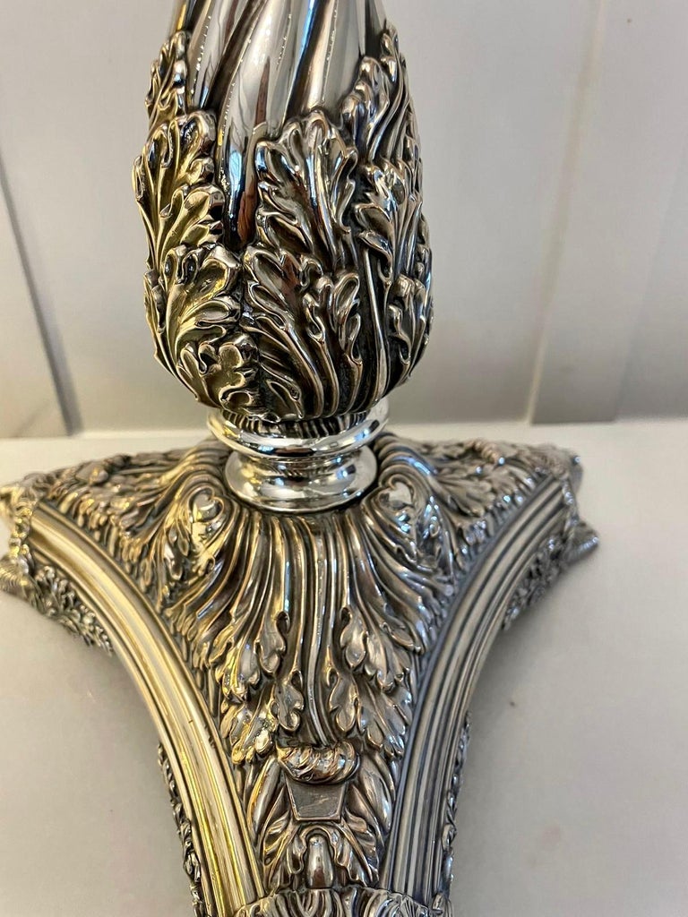 Outstanding Quality Antique Victorian Silver Plated Table Lamp For Sale ...