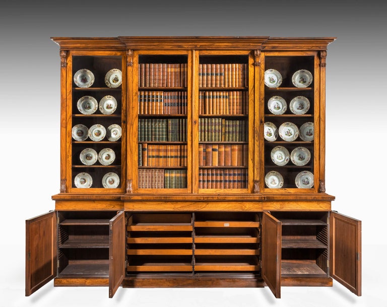 Outstanding Regency Period Breakfront Bookcase at 1stDibs