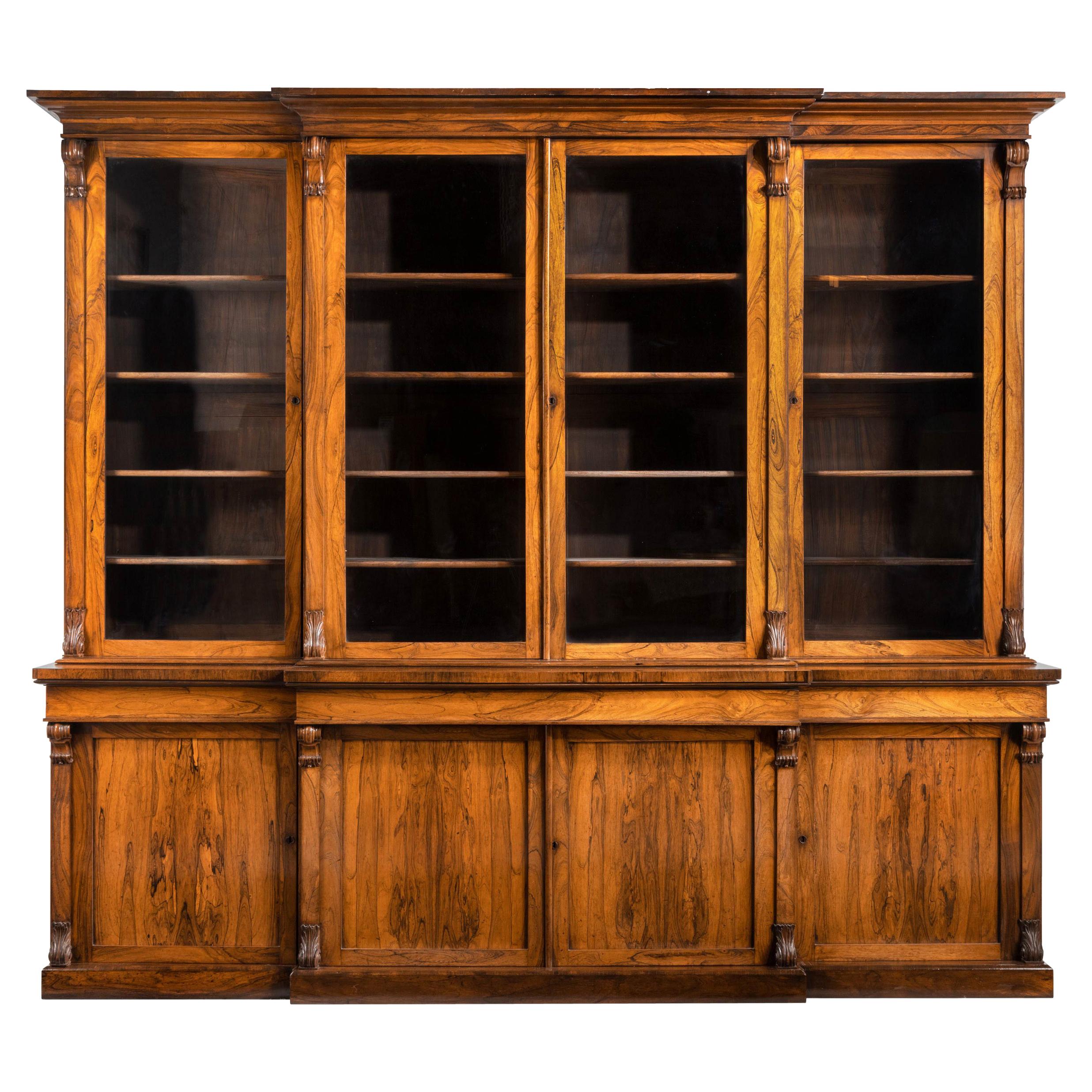 Outstanding Regency Period Breakfront Bookcase at 1stDibs