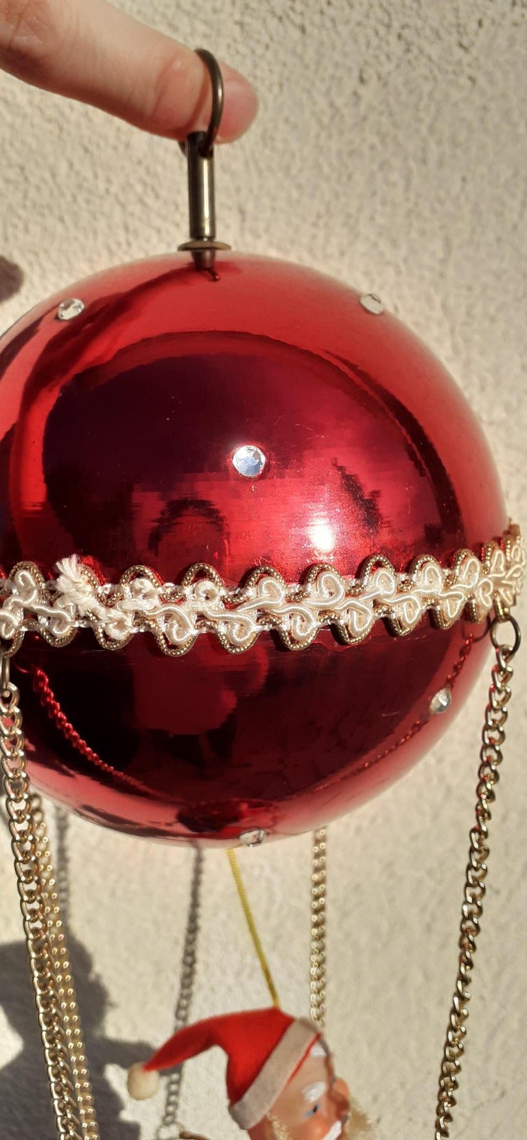 Outstanding Santa Claus Hot Air Balloon Music Box Rotating Christmas ...