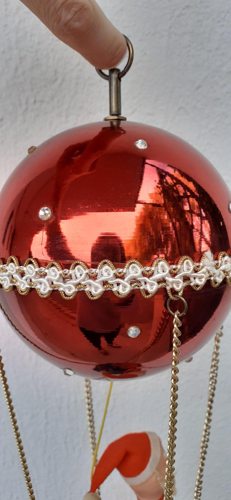 Outstanding Santa Claus Hot Air Balloon Music Box Rotating Christmas ...