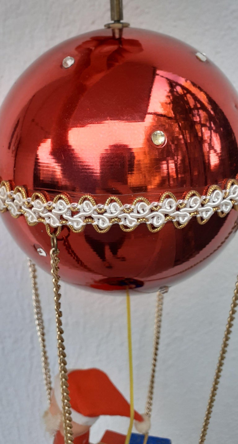 Outstanding Santa Claus Hot Air Balloon Music Box Rotating Christmas ...