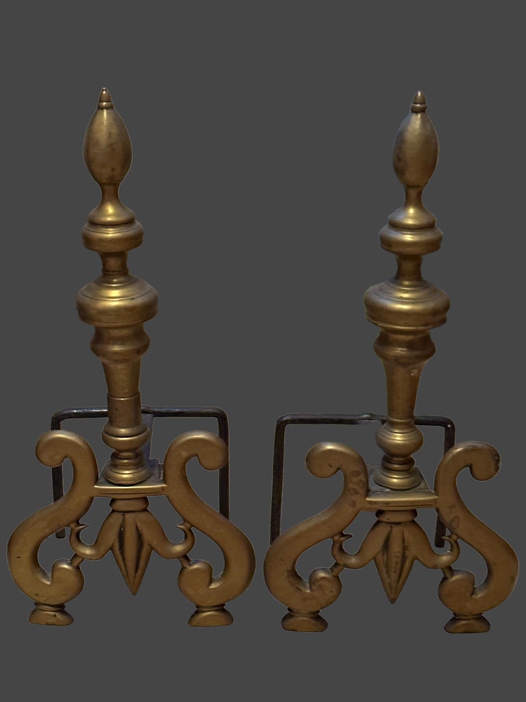 Outstanding Set of French Andirons, Antique 1900s For Sale at 1stDibs