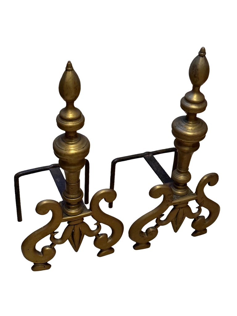 Outstanding Set of French Andirons, Antique 1900s For Sale at 1stDibs