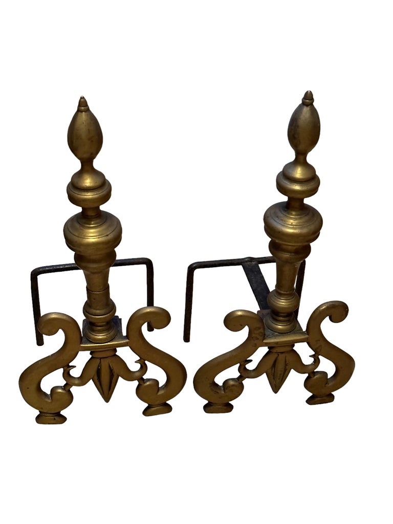 Outstanding Set of French Andirons, Antique 1900s For Sale at 1stDibs