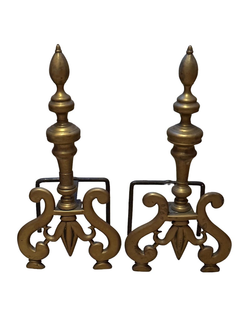 Outstanding Set of French Andirons, Antique 1900s For Sale at 1stDibs