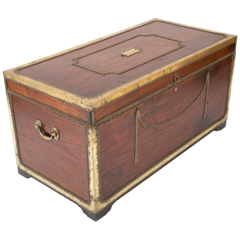 Outstanding Ship Captain's Sea Chest at 1stDibs
