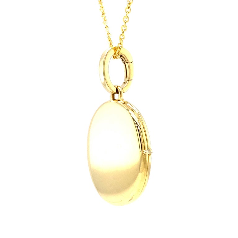 Customizable Oval Polished Hallmark Pendant Locket 18k Yellow Gold 23 ...