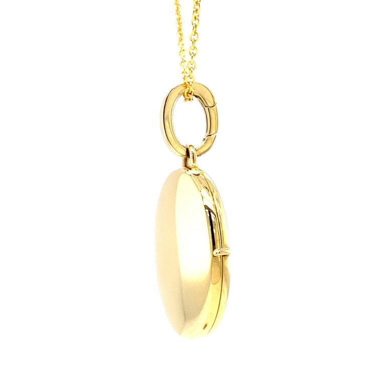 Customizable Oval Polished Hallmark Pendant Locket 18k Yellow Gold 23 ...