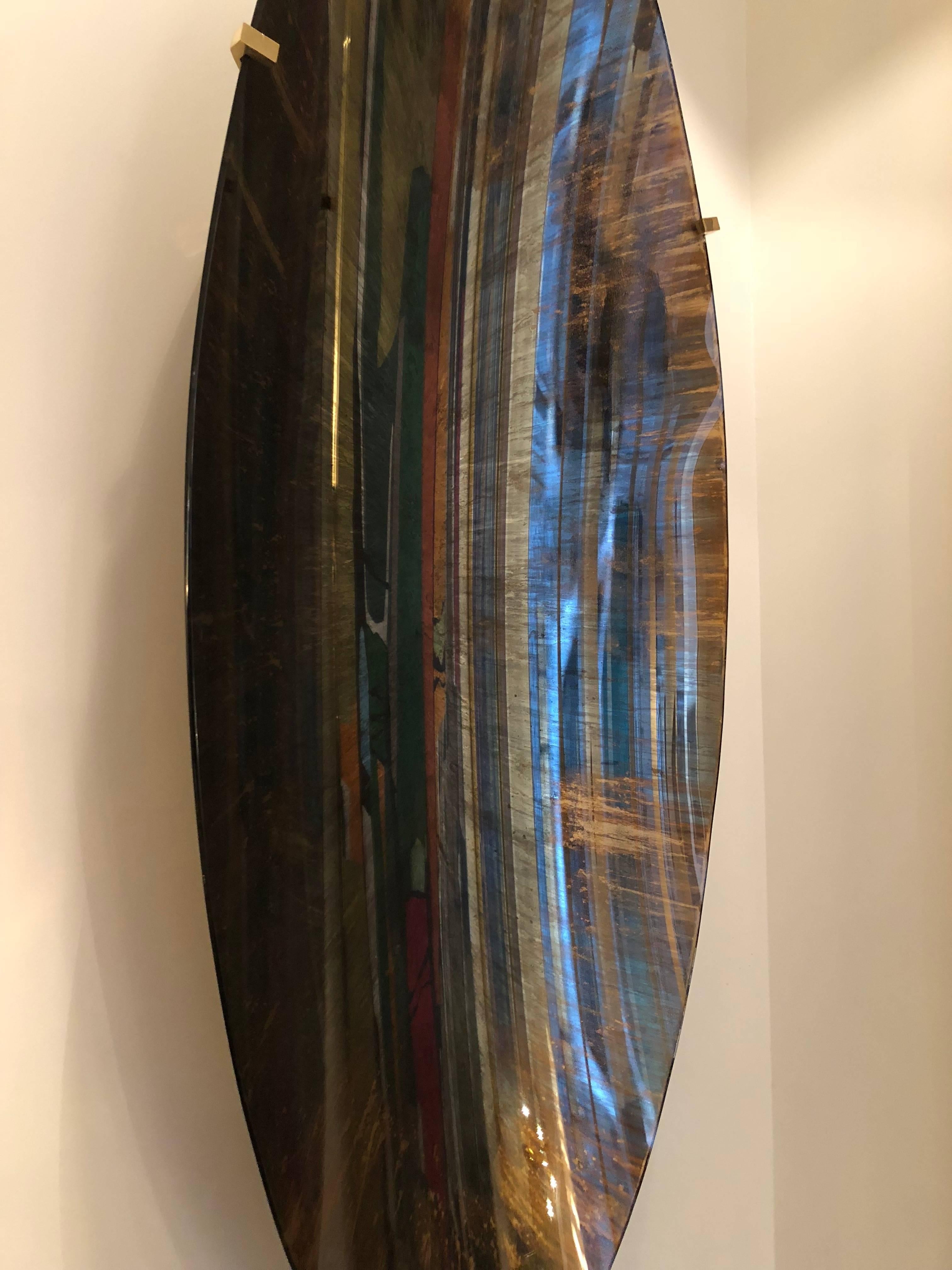 Oval and Concave Golden Oxidation Mirror by Christophe Gaignon at ...