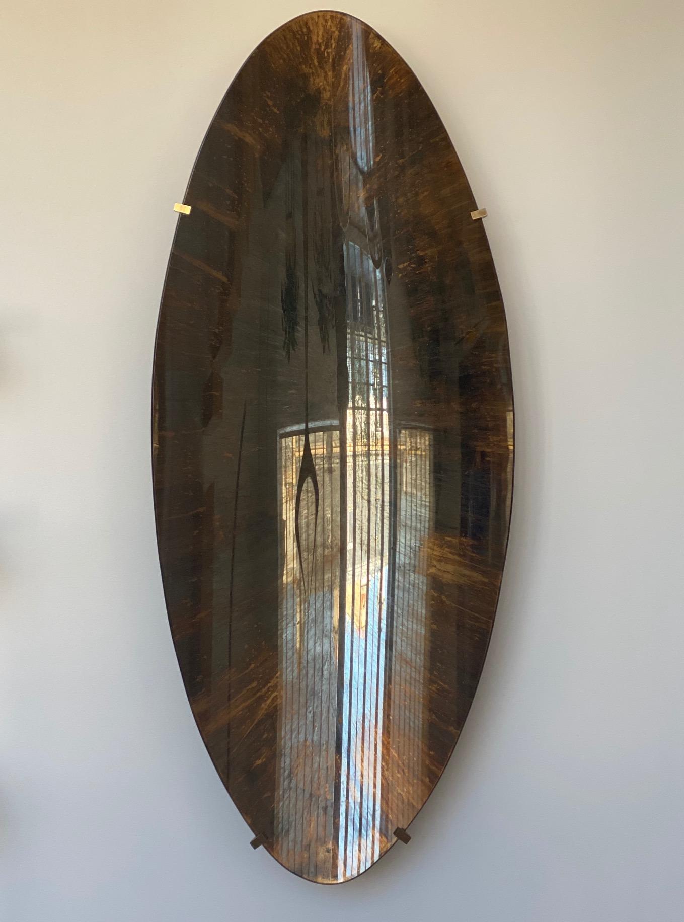 Oval and Concave Golden Oxidation Mirror by Christophe Gaignon at ...