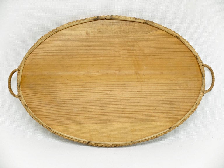 Oval Art Nouveau Tray with Mother of Pearl, Inlays For Sale at 1stDibs