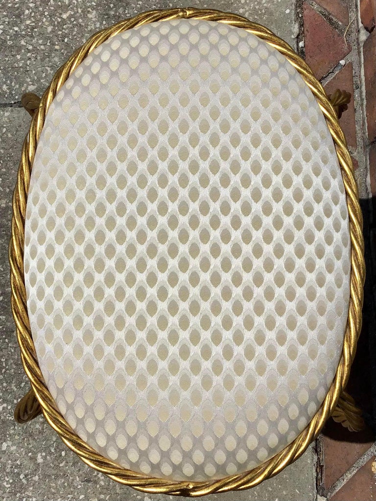Oval Bench With Tassel Motif in Gold For Sale at 1stDibs