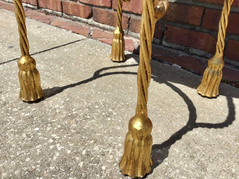 Oval Bench With Tassel Motif in Gold For Sale at 1stDibs