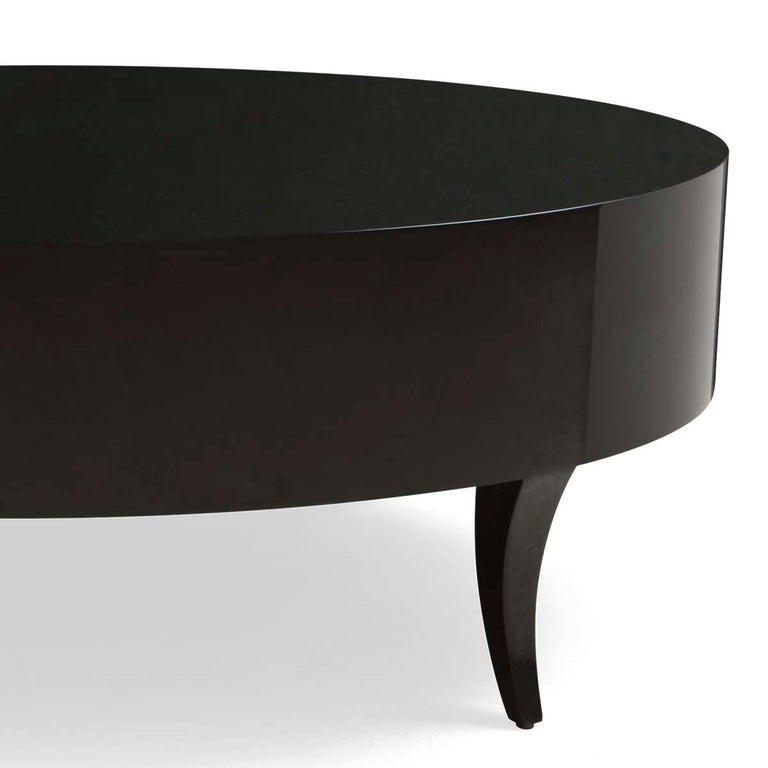 Oval Black Lak Coffee Table For Sale at 1stDibs | black oval coffee ...