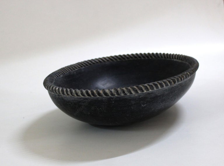Oval Rope Bowl in Black Marble Handcrafted in India by Stephanie ...