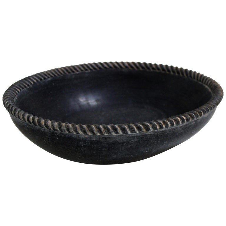 Oval Rope Bowl in Black Marble Handcrafted in India by Stephanie ...