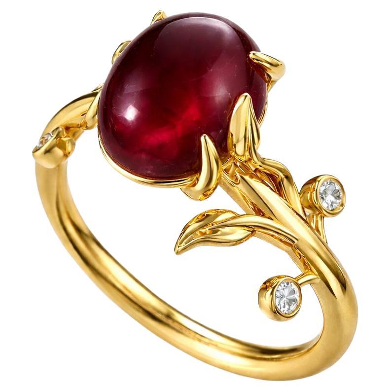 Wave Design Garnet and Topaz Ring in silver, gold For Sale at 1stDibs
